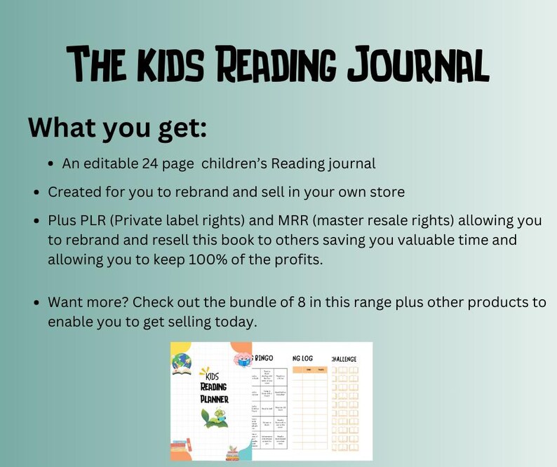 Kids Reading Journal, Reading Journal for Children, Kids Educational E ...