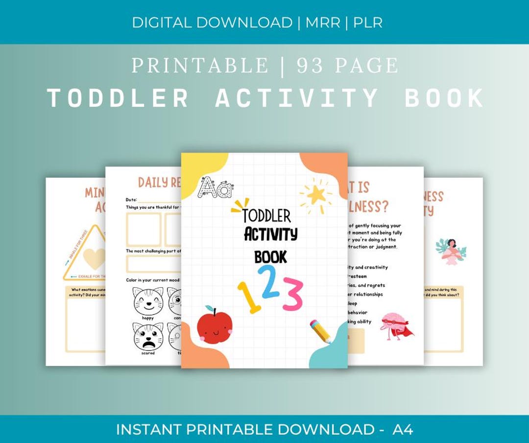 Toddler Activity Book, Pre School Activity Sheets for Children, Kids ...