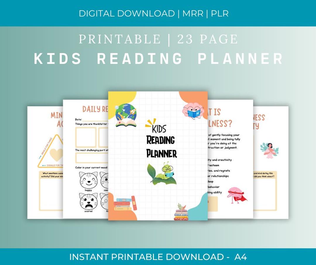 Kids Reading Journal, Reading Journal for Children, Kids Educational E ...