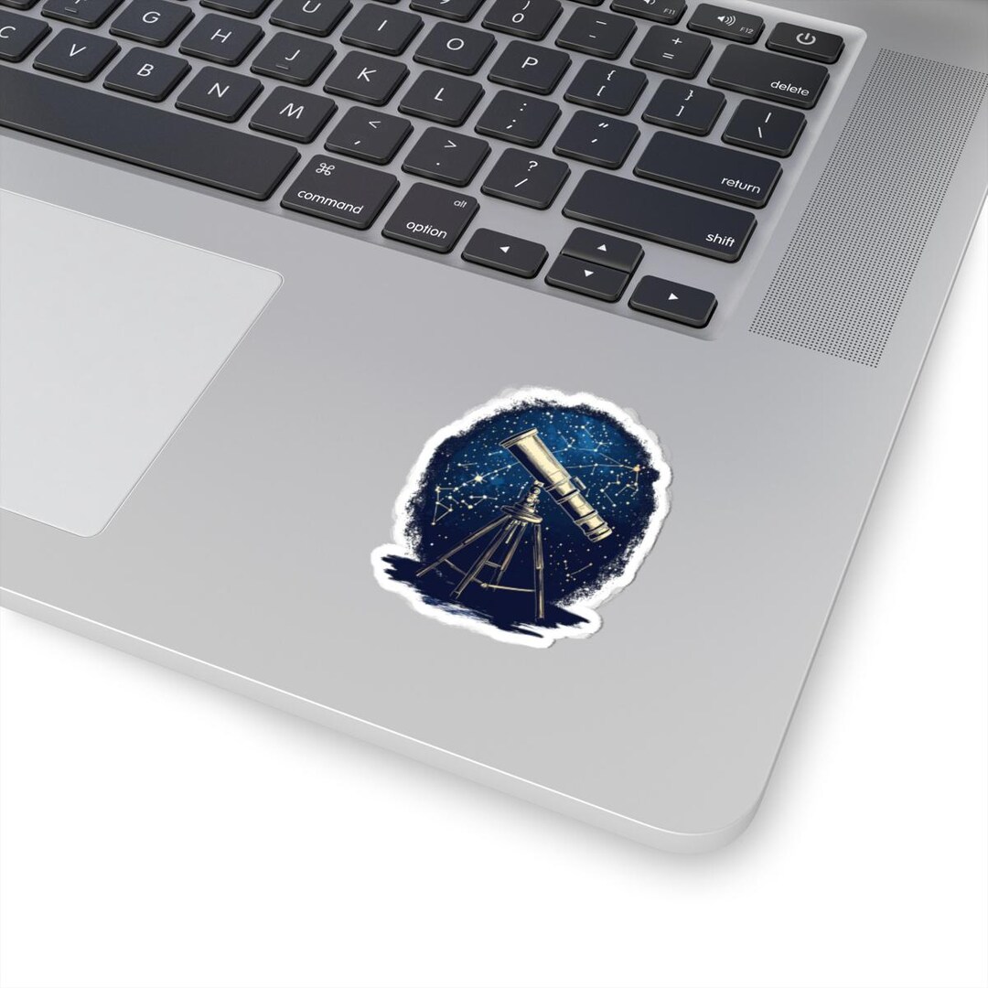 Telescope Constellations Sticker, Space Lover Telescope Sticker, Galaxy ...