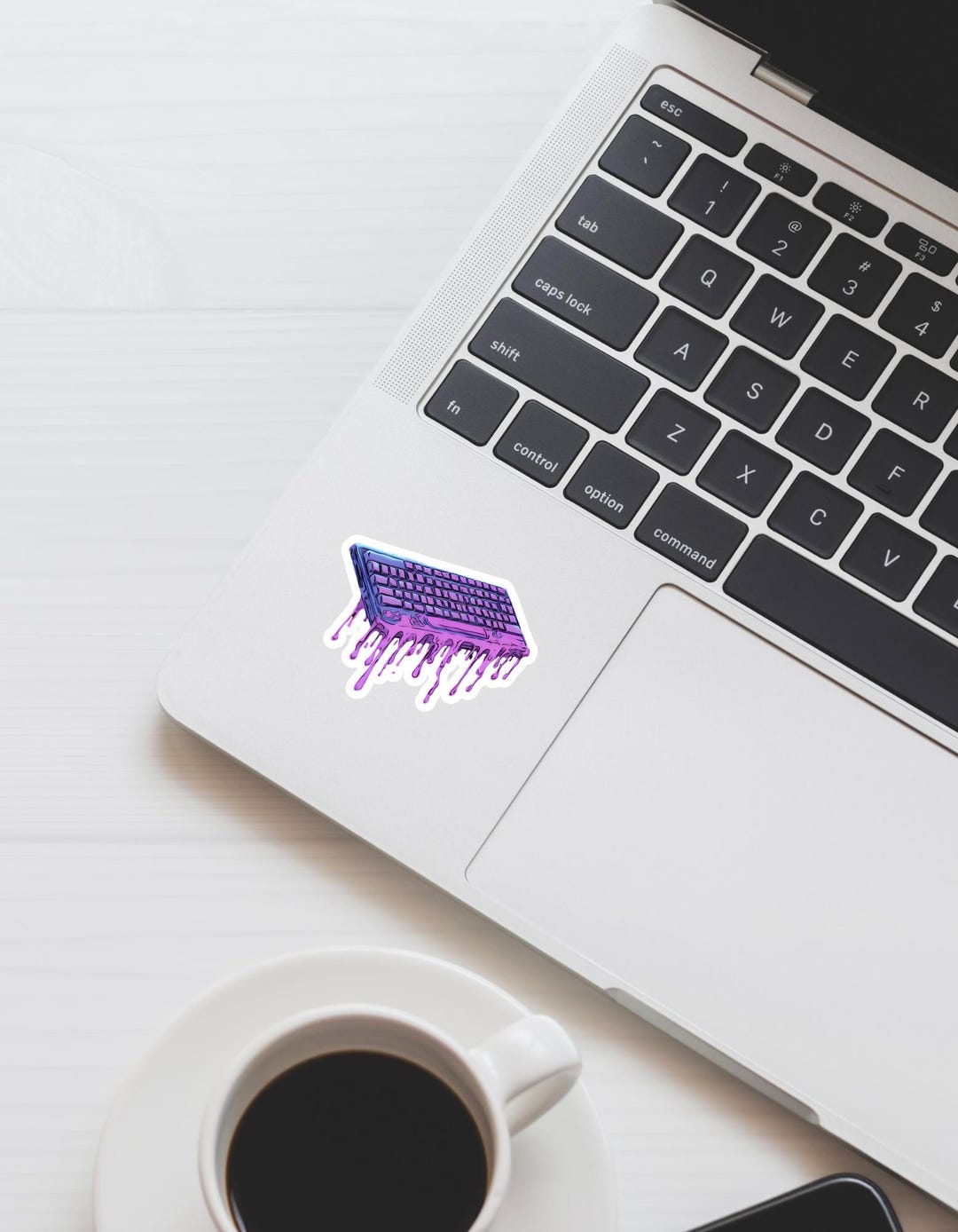 Melting Keyboard Sticker: Glossy Tech Gear Decal - Etsy