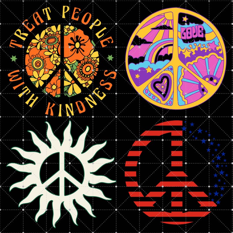 Bundle Peace Sign Png, Peace Png, Sublimation Digital Design Png ...