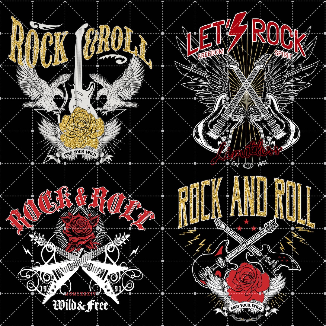Let's Rock Png, Rock and Roll Music Guitar Png, Music Sublimations Png ...