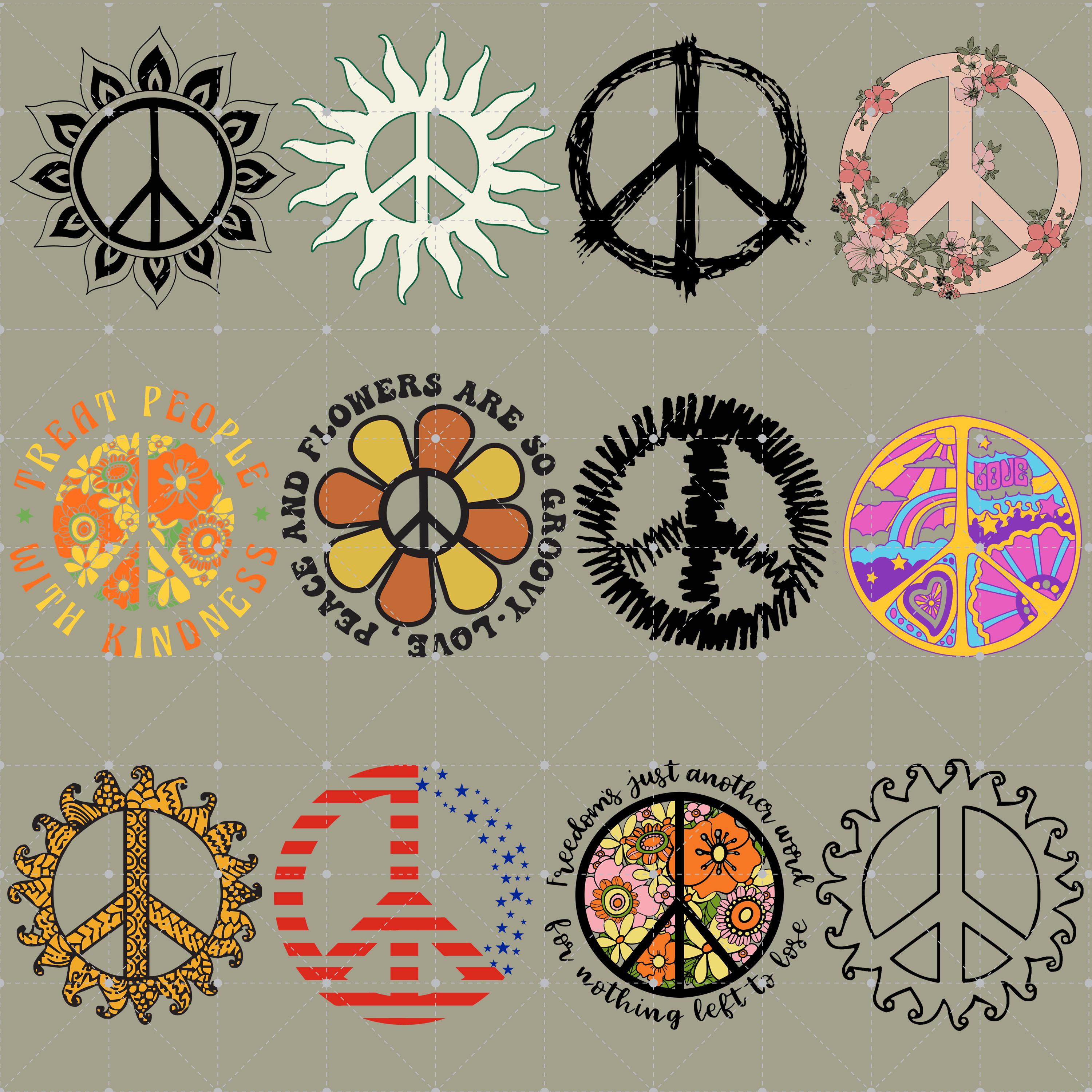 Bundle Peace Sign Png, Peace Png, Sublimation Digital Design Png ...