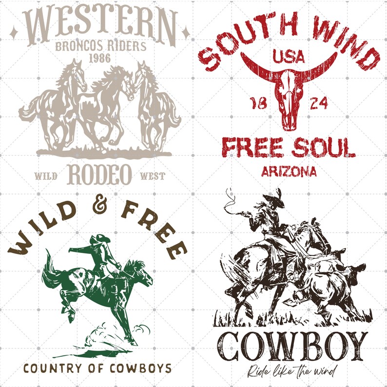 Wild West Cowboy Png, Vintage Cowboy Png, Rodeo Cowboy Png, Cowgirl ...