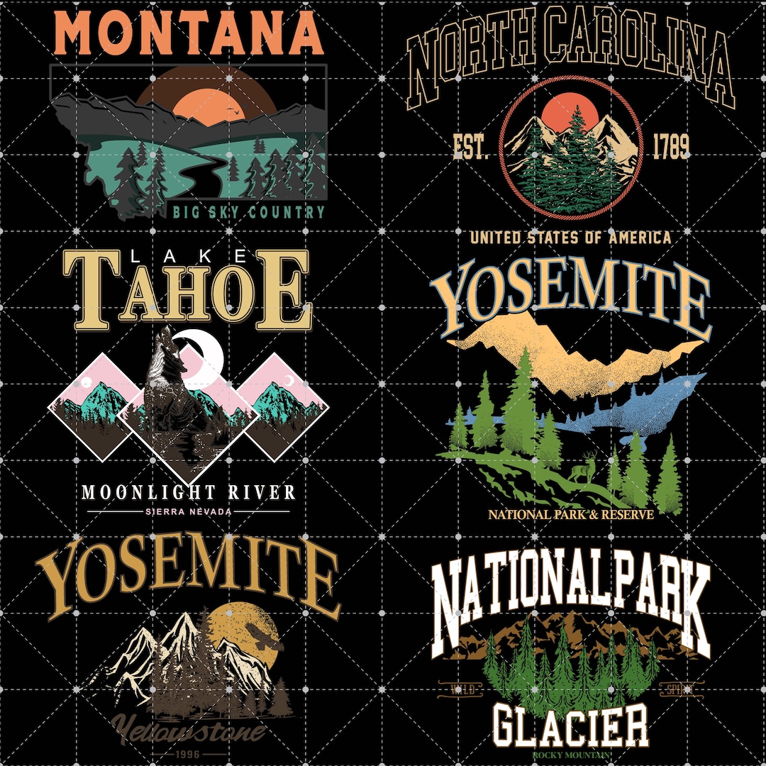 National Park Bundle Png, Yosemite Png, Lake Tahoe Png, Sublimation ...