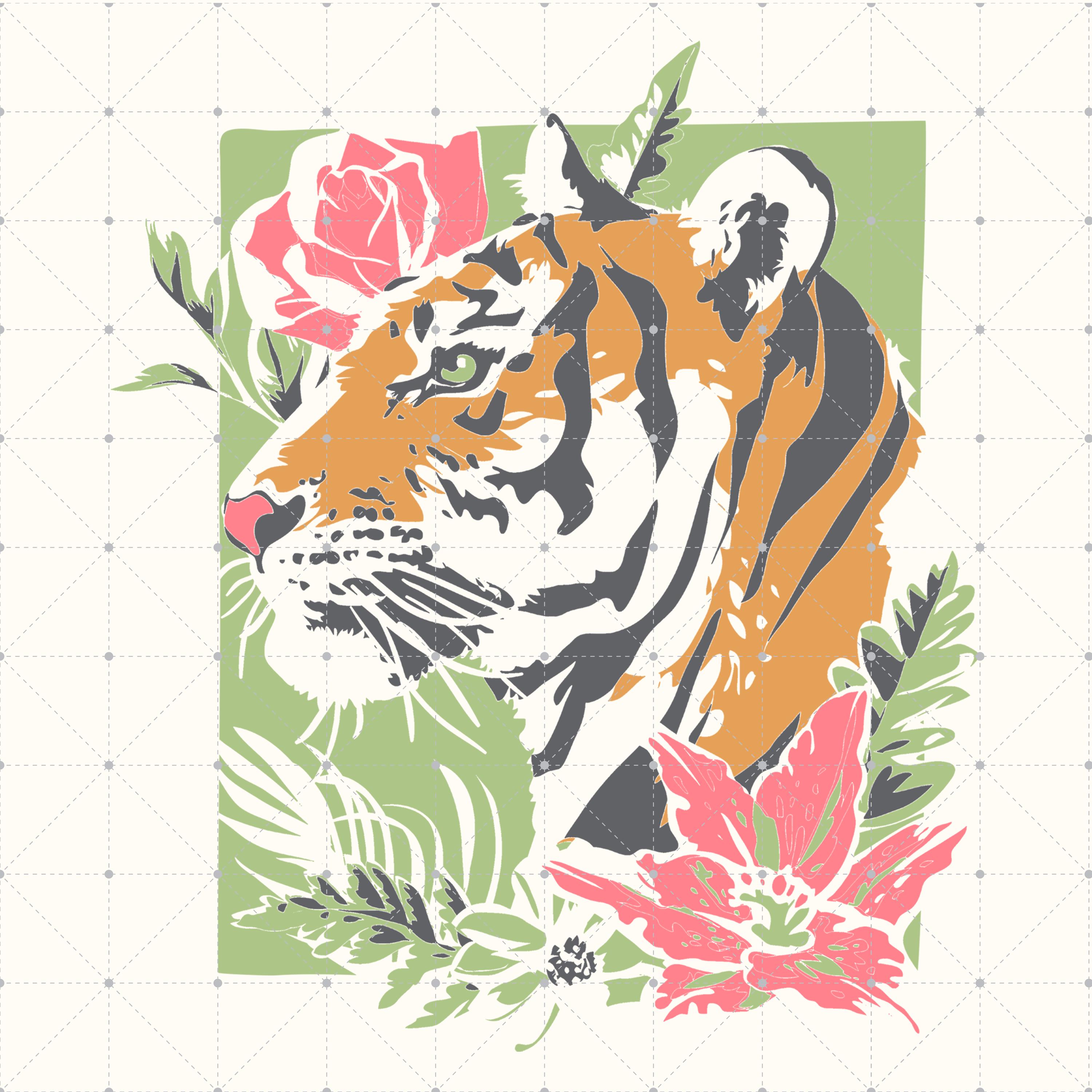 Tiger Sublimation Png, Tiger With Flowers Png, Retro Tiger T-shirts Png ...