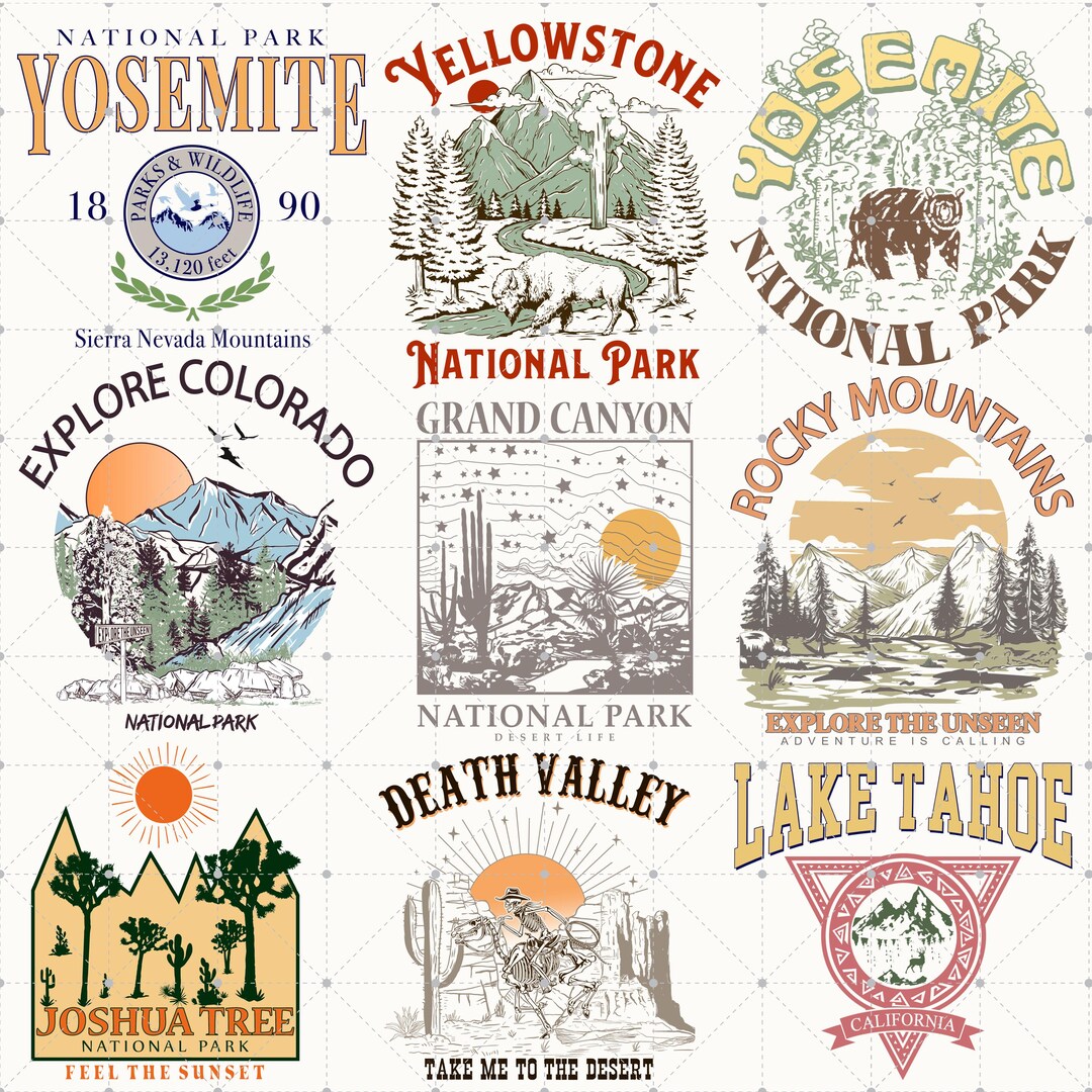 National Park Bundle Png, Yosemite Png, Lake Tahoe Png, Rocky Mountains ...