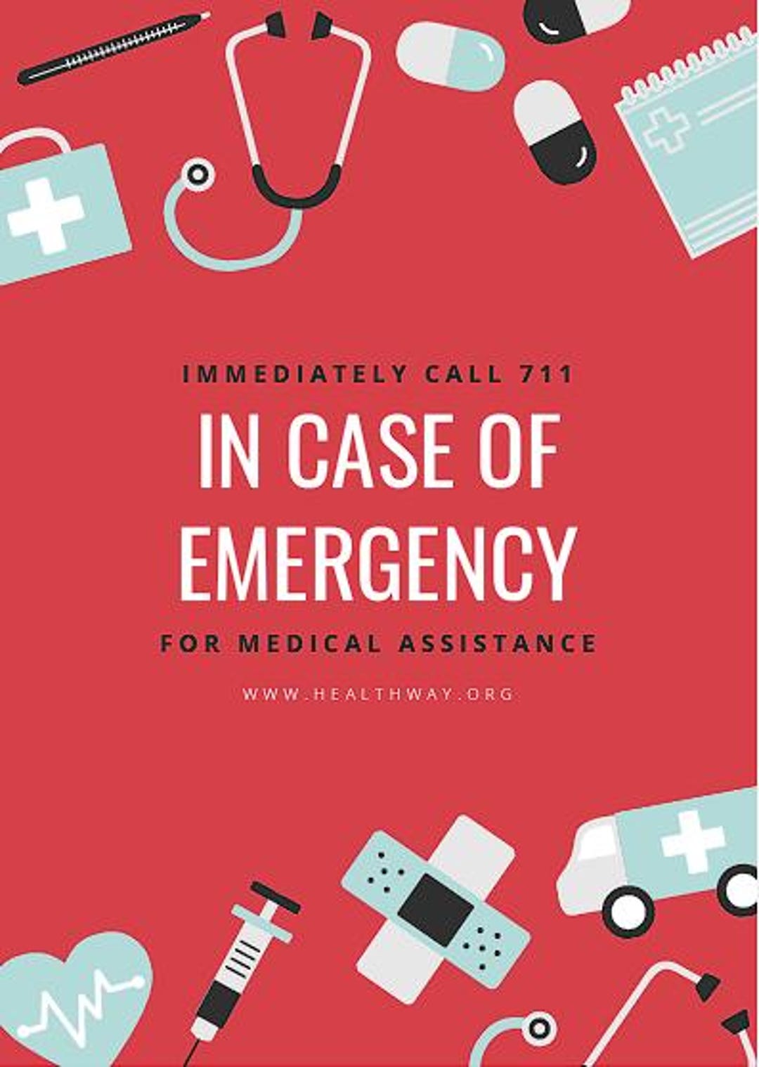 Emergency Contact Poster,safety Checklist Print,printable Emergency ...