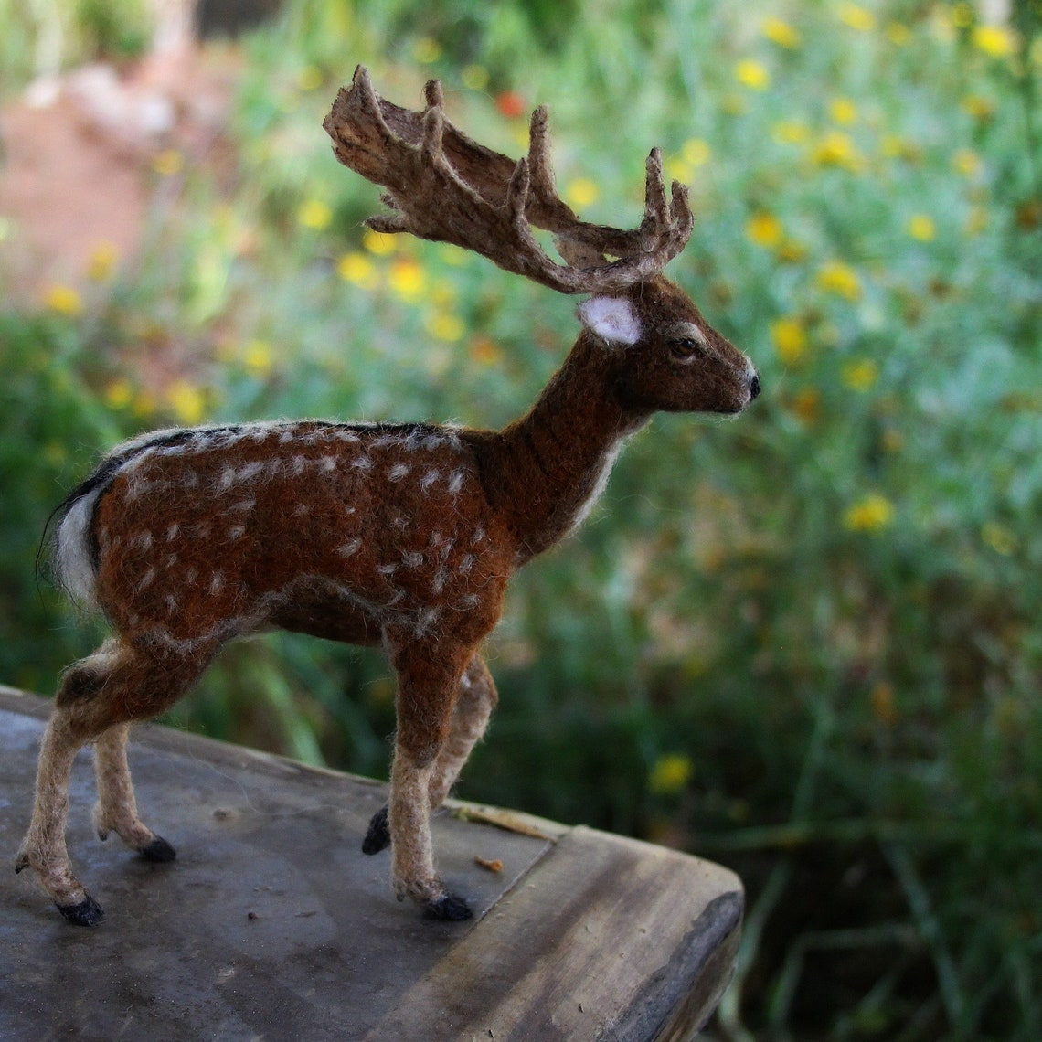 Needle Felted Fallow Deer Sculpture: Posable Animal Art. - Etsy