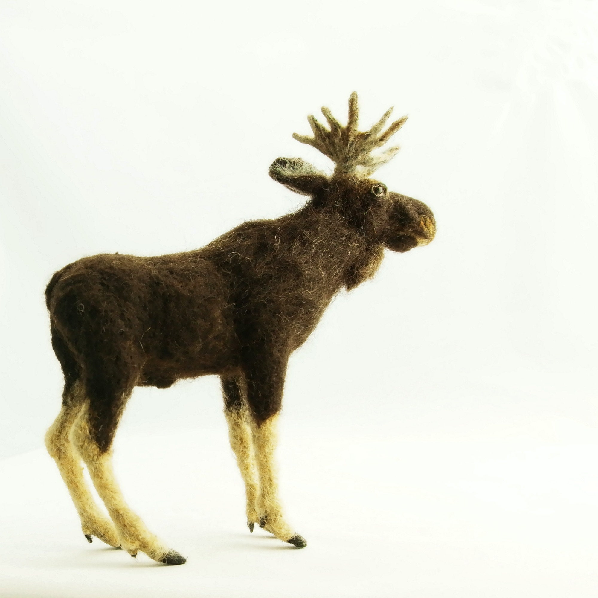 Needle Felted Animal. Felted Moose. Made to order | Etsy