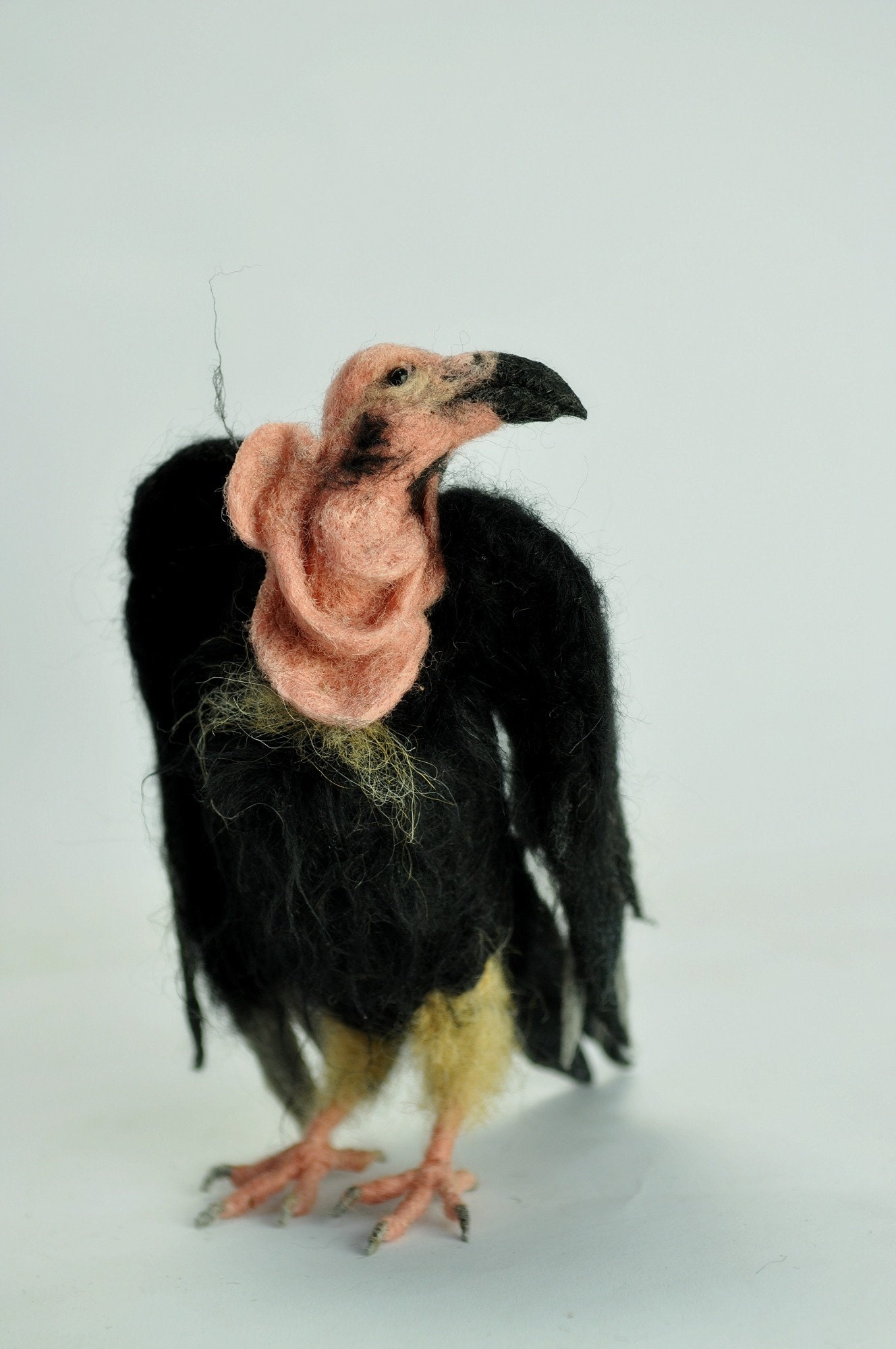 Needle Felted Bird. Red Headed Vulture. Made to Order - Etsy