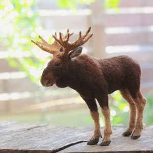 Needle Felted Animal. Felted Moose. Made to Order - Etsy