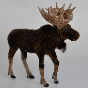 Needle Felted Animal. Felted Moose. Made to Order - Etsy