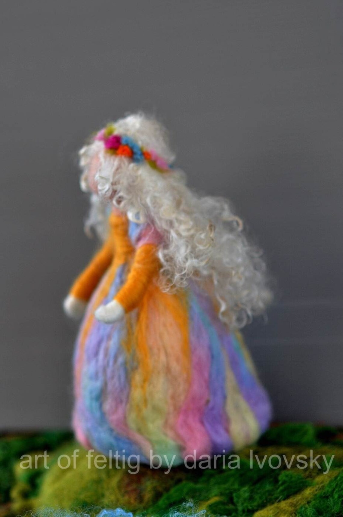 Needle Felted Waldorf-summer Maiden-soft Sculpture-standing - Etsy