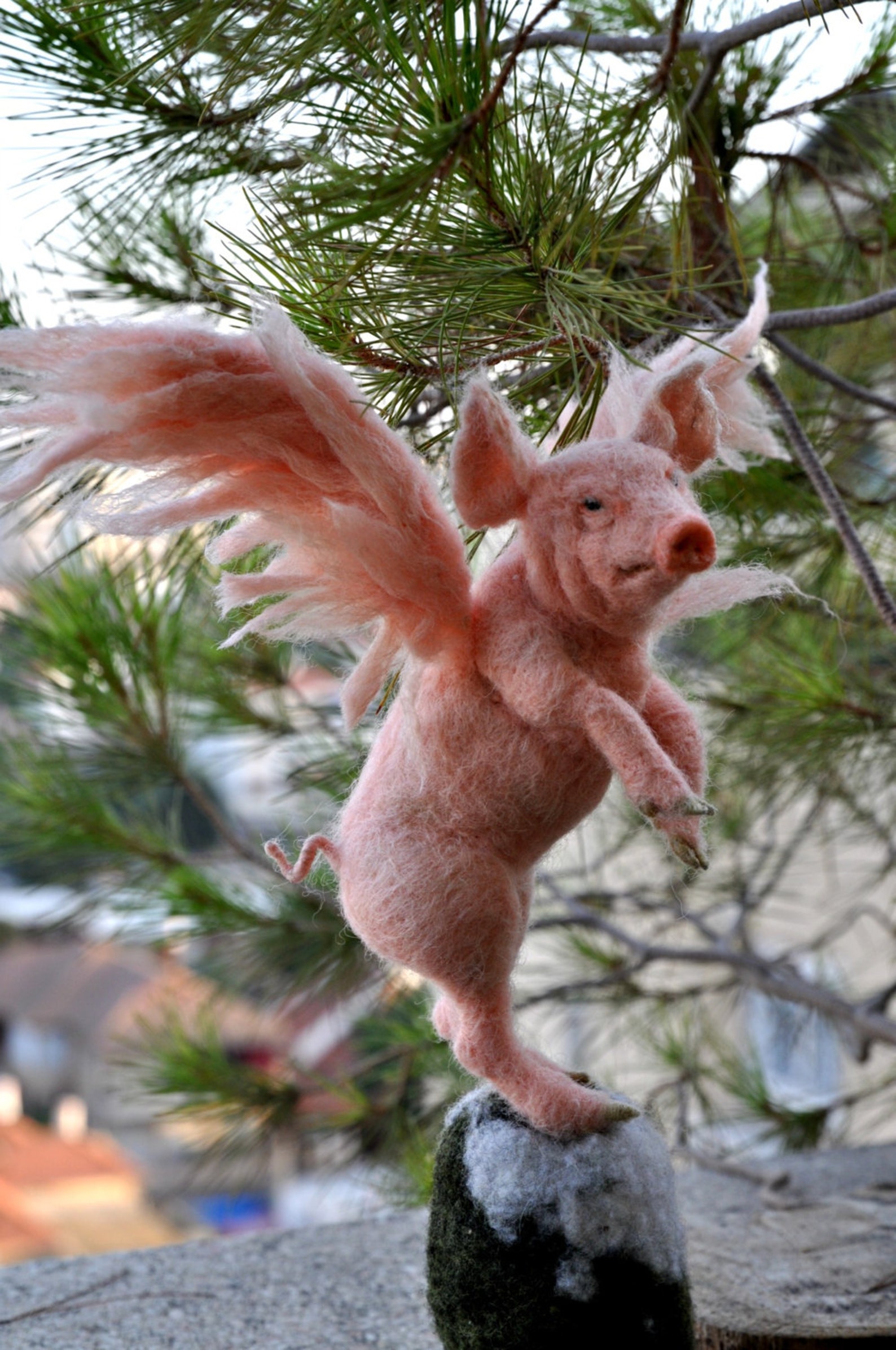 Needle Felted Animal. PIGASUS. Christmas Tree Topper. Made to - Etsy