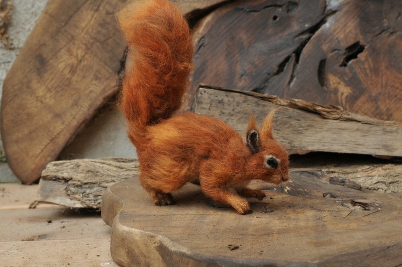 Needle Felted Animal. Red squirrel. Made to custom orders | Etsy