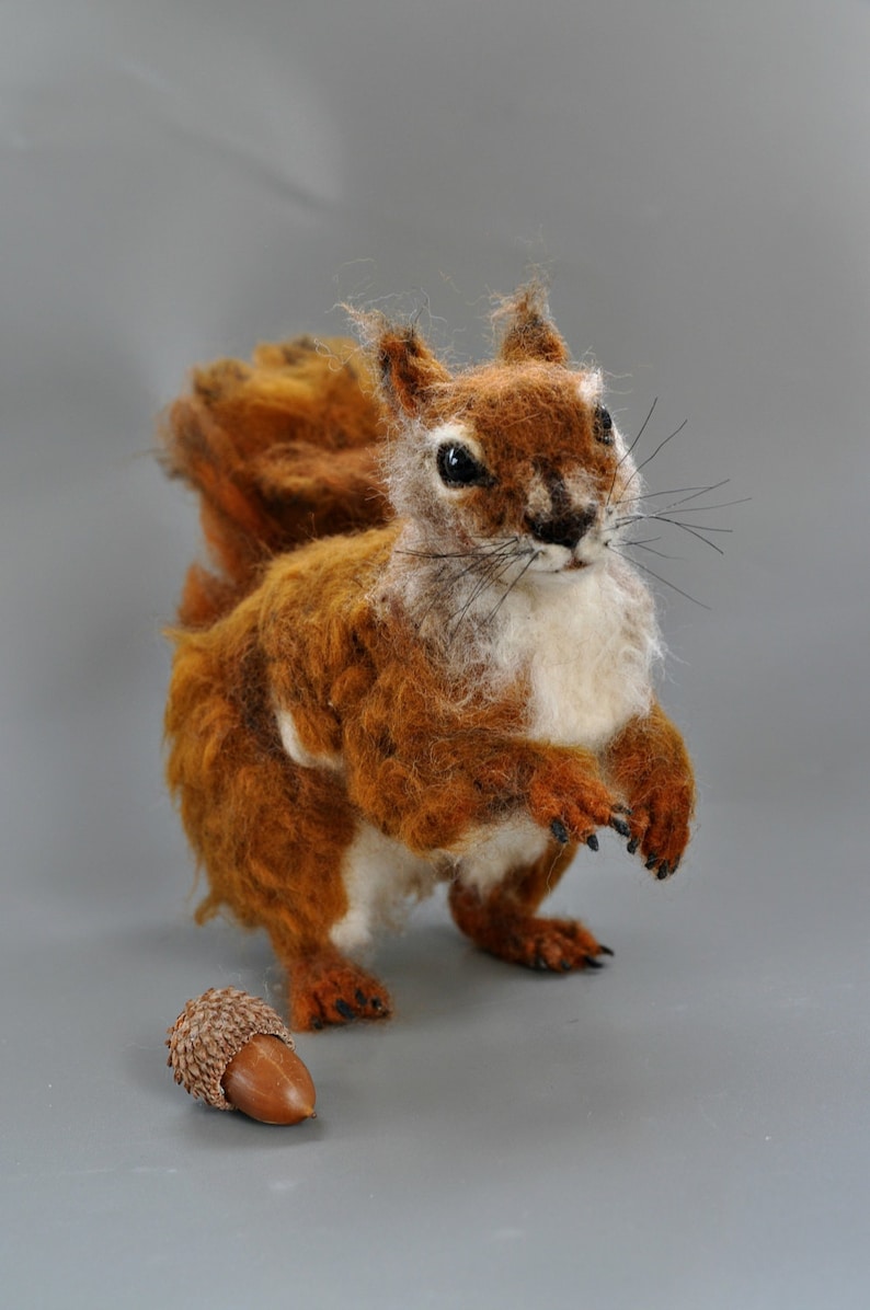 Needle Felted Wool Animal. North American Red Squirrel. Soft - Etsy