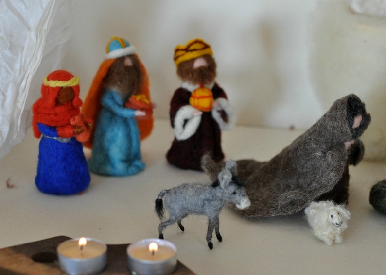 Needle Felted Nativity. Felted Nativity.nativity Set 12 Pc. - Etsy Canada