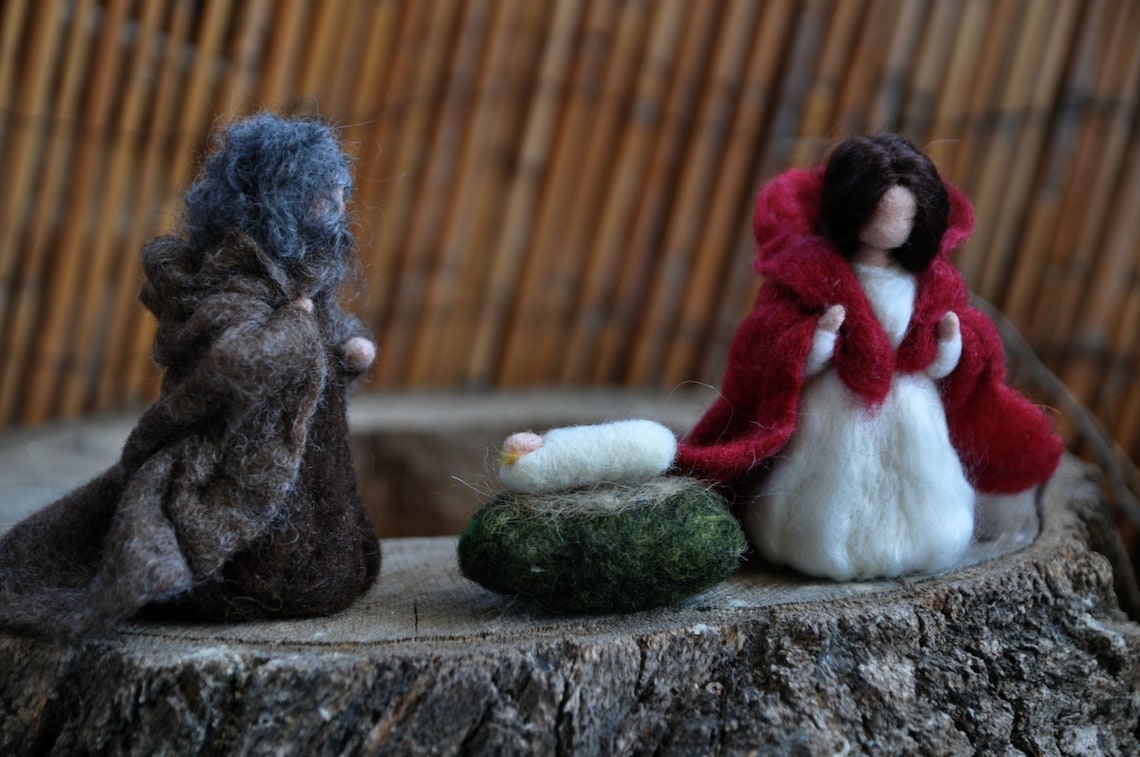 Needle Felted Nativity Scene. Nativity Set. Waldorf Education. - Etsy