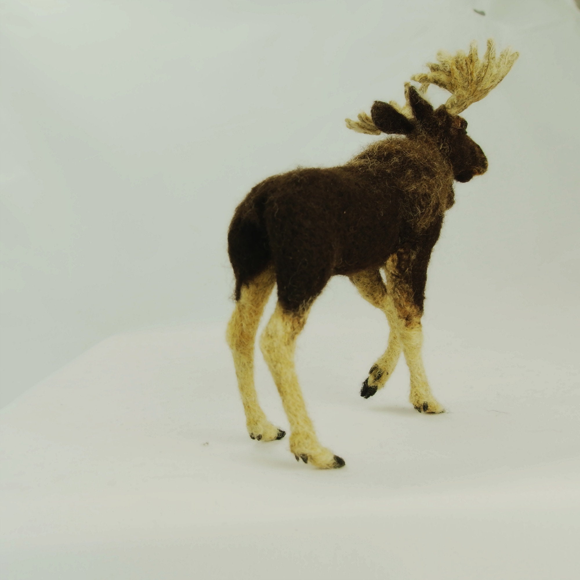 Needle Felted Animal. Felted Moose. Made to Order - Etsy Israel