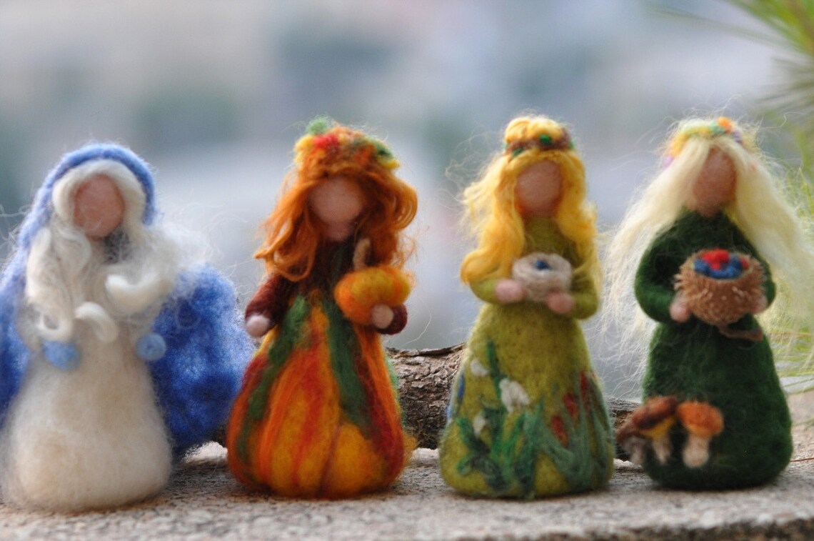 Needle Felted Waldorf Wool Fairy.spring - Etsy UK