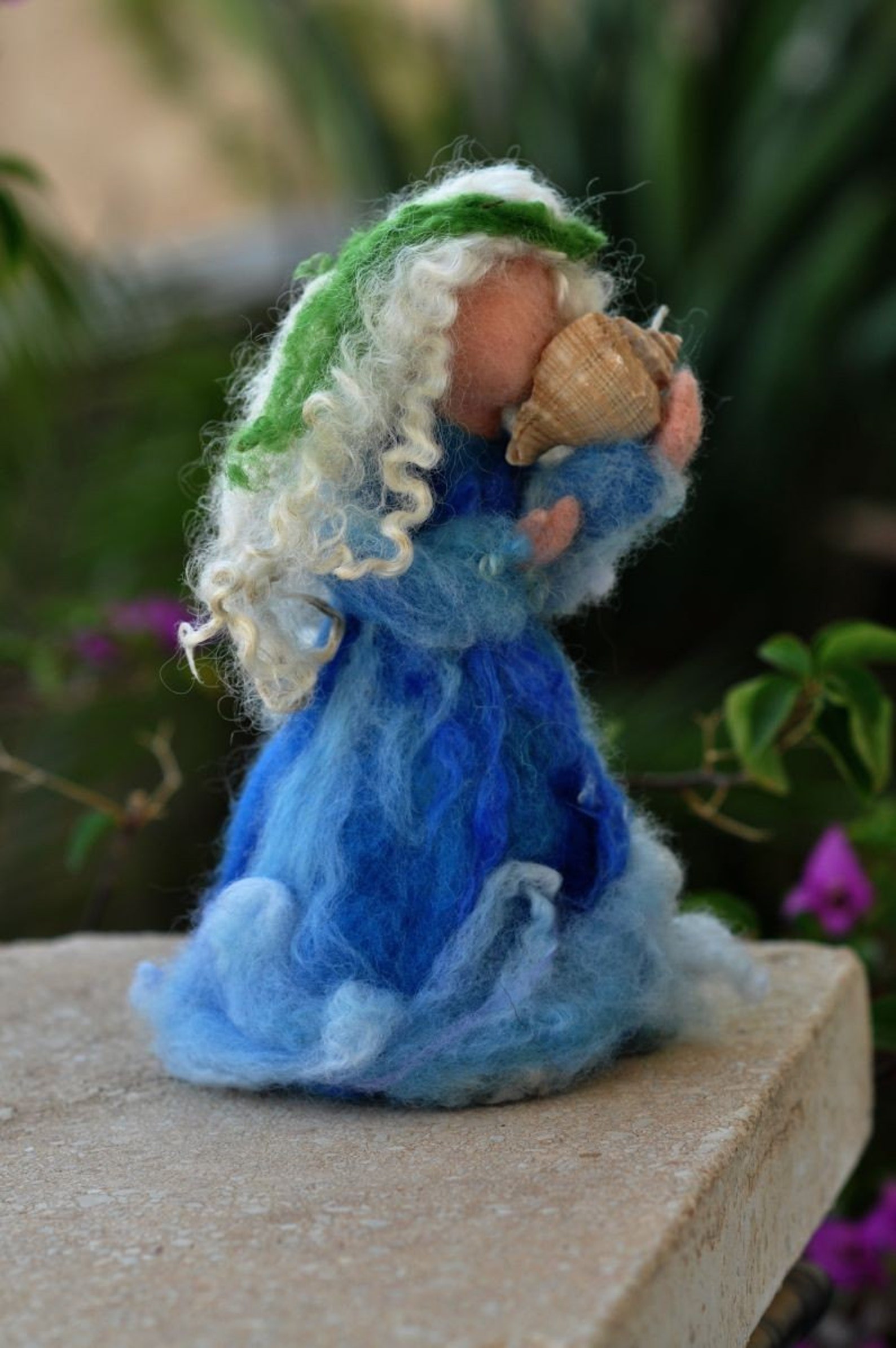 Needle Felted Waldorf-wool Fairy-sea Fairy Standing Doll-soft - Etsy