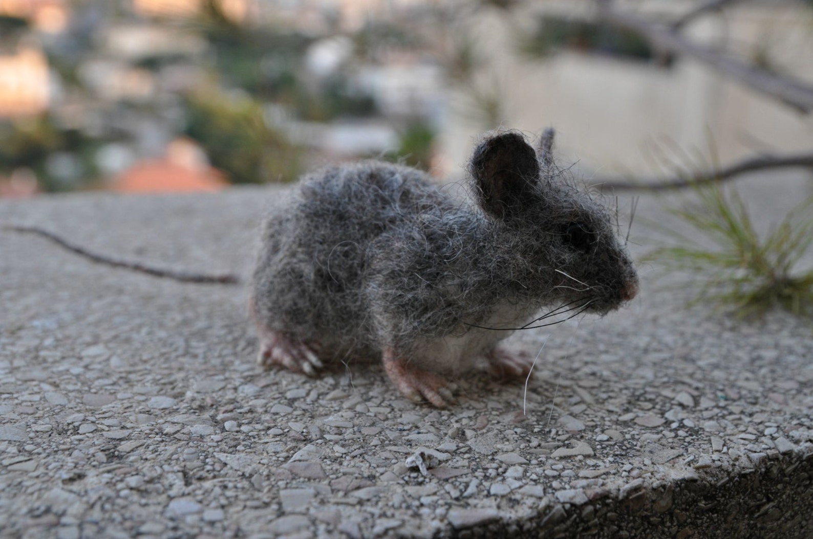 Needle Felted Mouse. Gray Mouse. Real Size . - Etsy