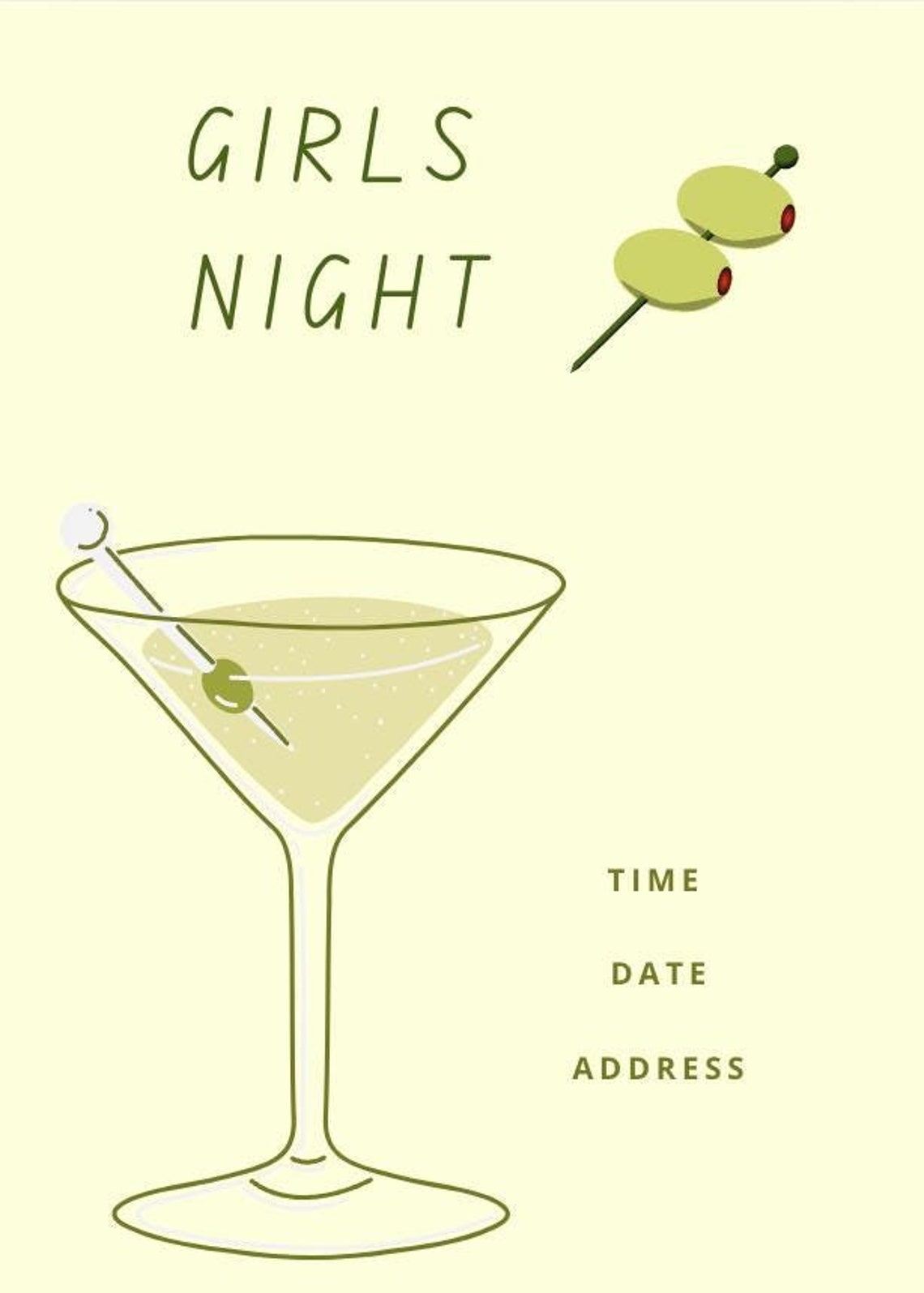 Girls Night Invite | Editable Digital Download - Etsy