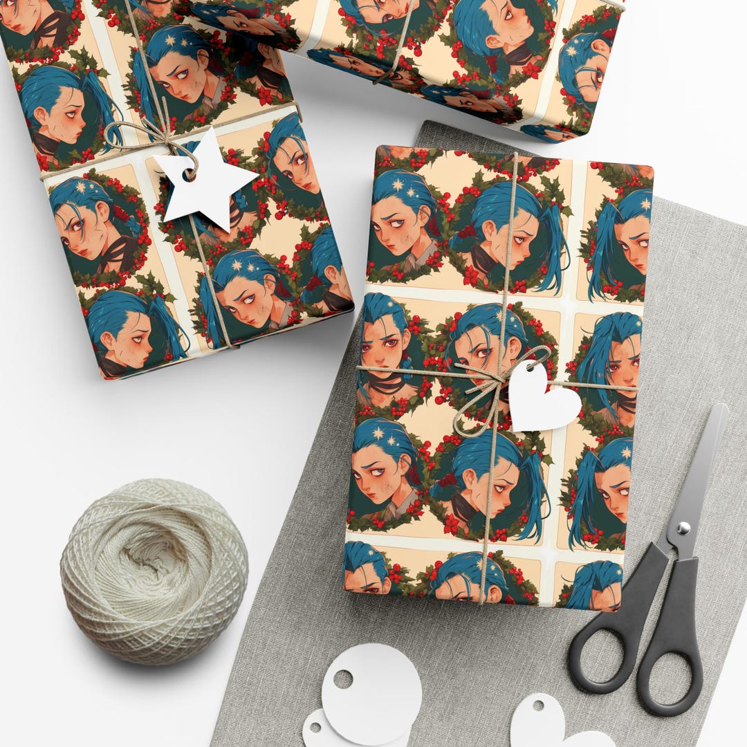 Gaming Wrapping Papers, Jinx and Arcane Holidays Gift Wrap, League of ...