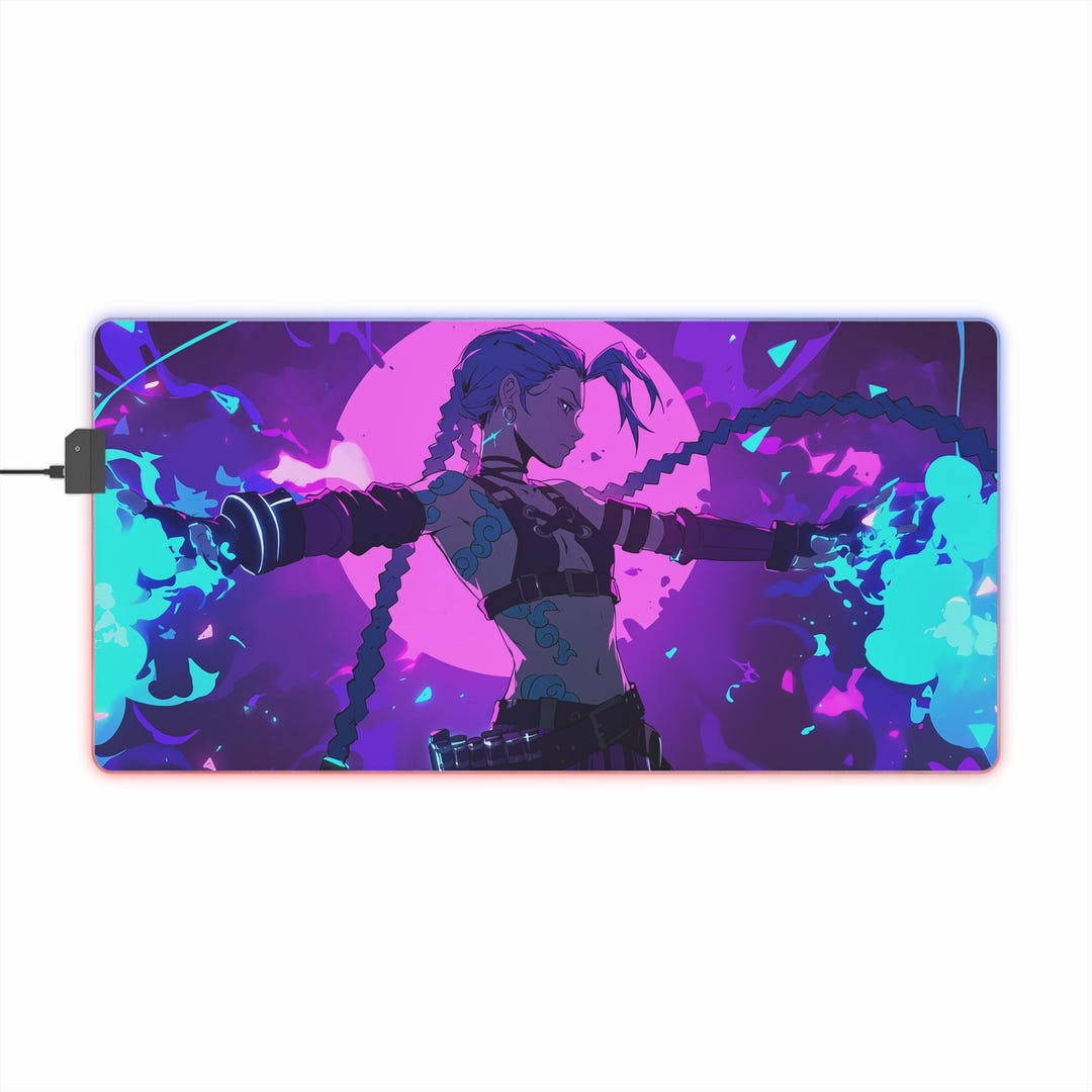 Jinx Arcane LED Gaming Mouse Pad, League of Legend Desk Mat, Office ...