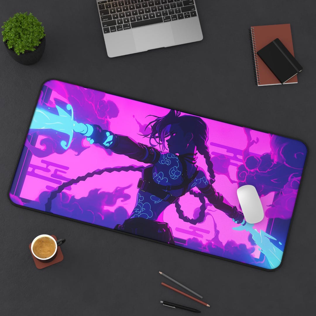 Gamer Desk Mat, Jinx Arcane League of Legend Mousepad, Work From Home ...