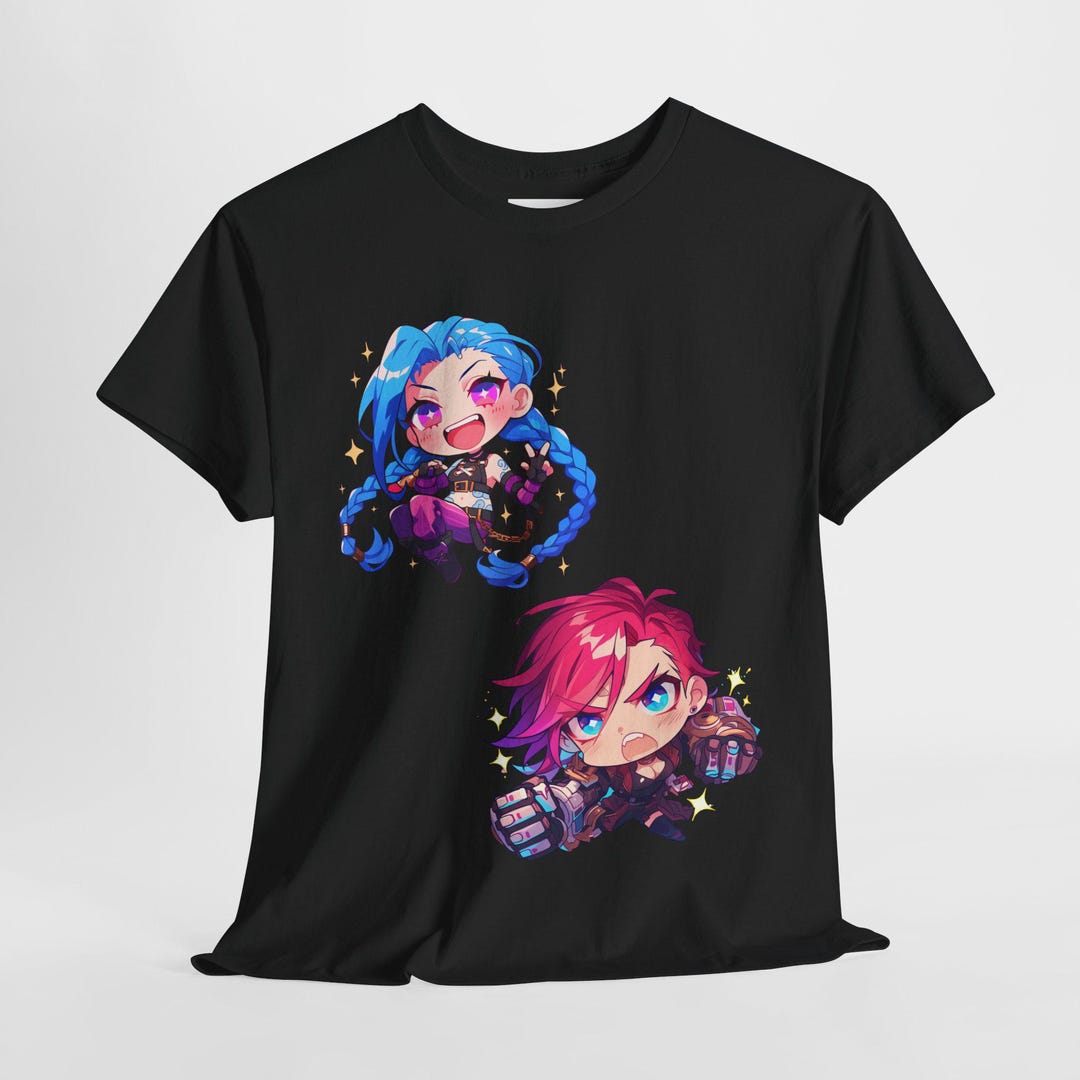 Arcane Jinx Vi Tshirt, League of Legends Unisex Tee, Arcane Merchandise ...