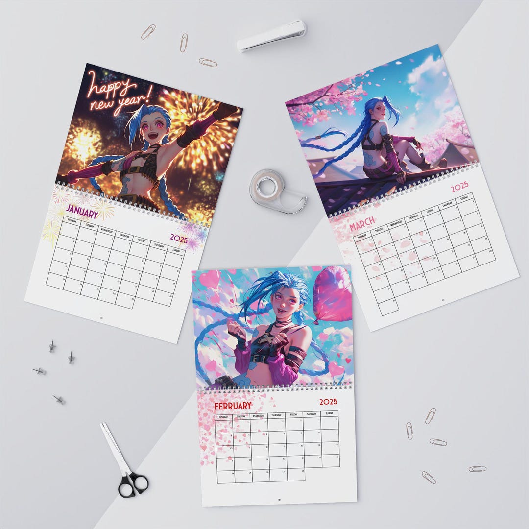 2025 Jinx Arcane Wall Calendar Unique Anime Manga Design, Yearly ...