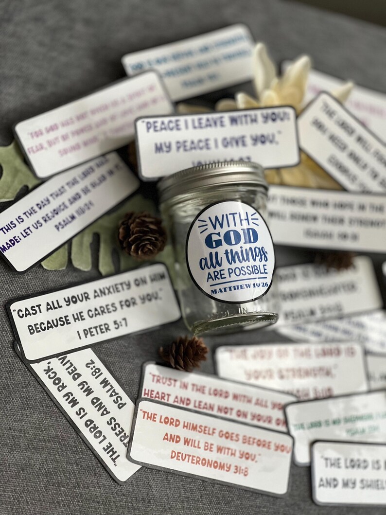 Christian Gift Jar, Bible Verses for Emotions and Feelings, Encouraging ...