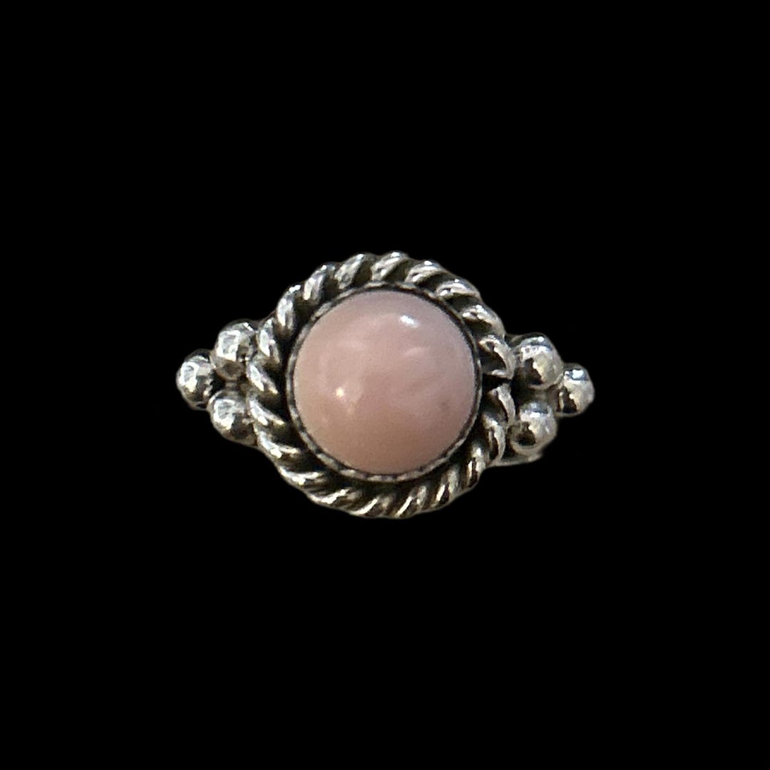 Native American Navajo Handmade Pink Concho Ring Set in Sterling Silver ...