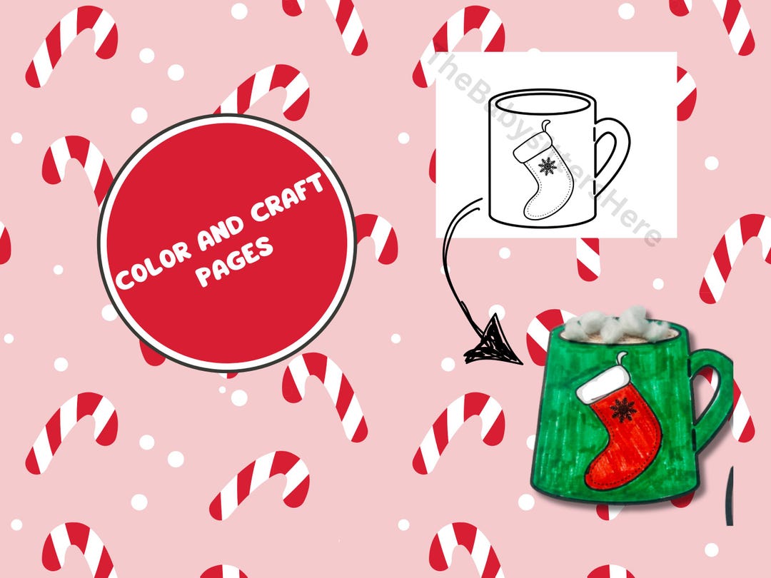 Hot Cocoa Mug Coloring Pages and Templates for Crafting, Crafts for ...