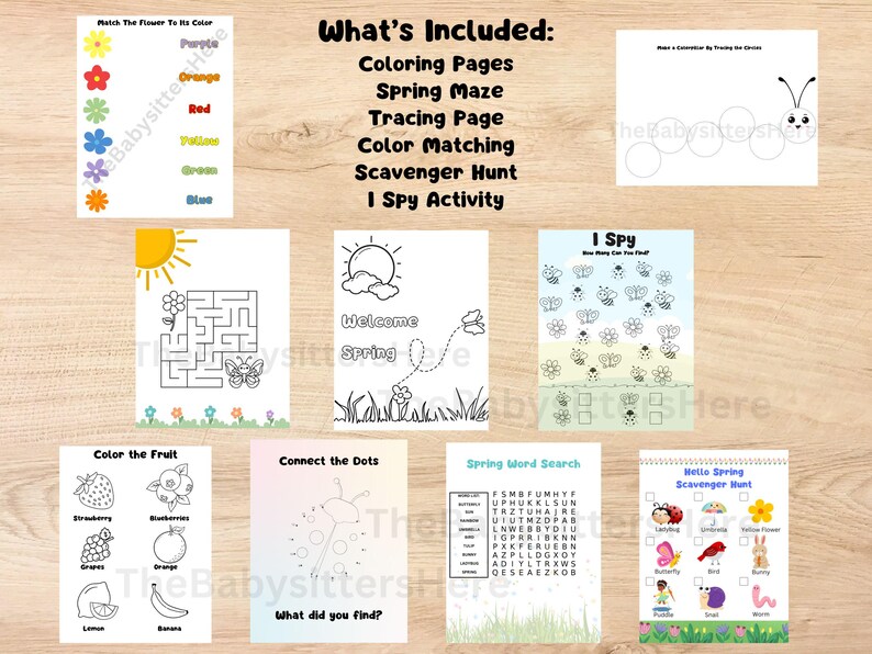 Spring Activity Pages for Kids | Coloring Pages | Word Search | Maze ...