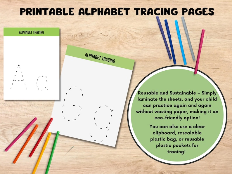 Alphabet Tracing Pages, Preschool Kindergarten Printables, Homeschool ...