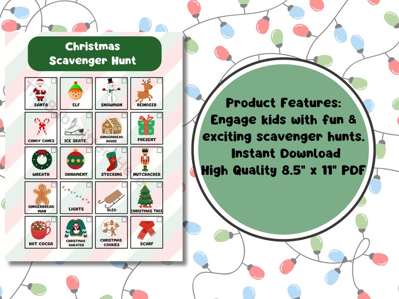 Christmas Scavenger Hunt for Kids - Fun Christmas Party Game - Indoor ...