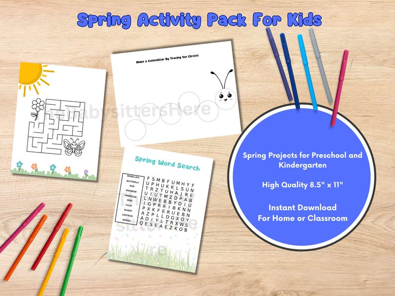 Spring Activity Pages for Kids | Coloring Pages | Word Search | Maze ...