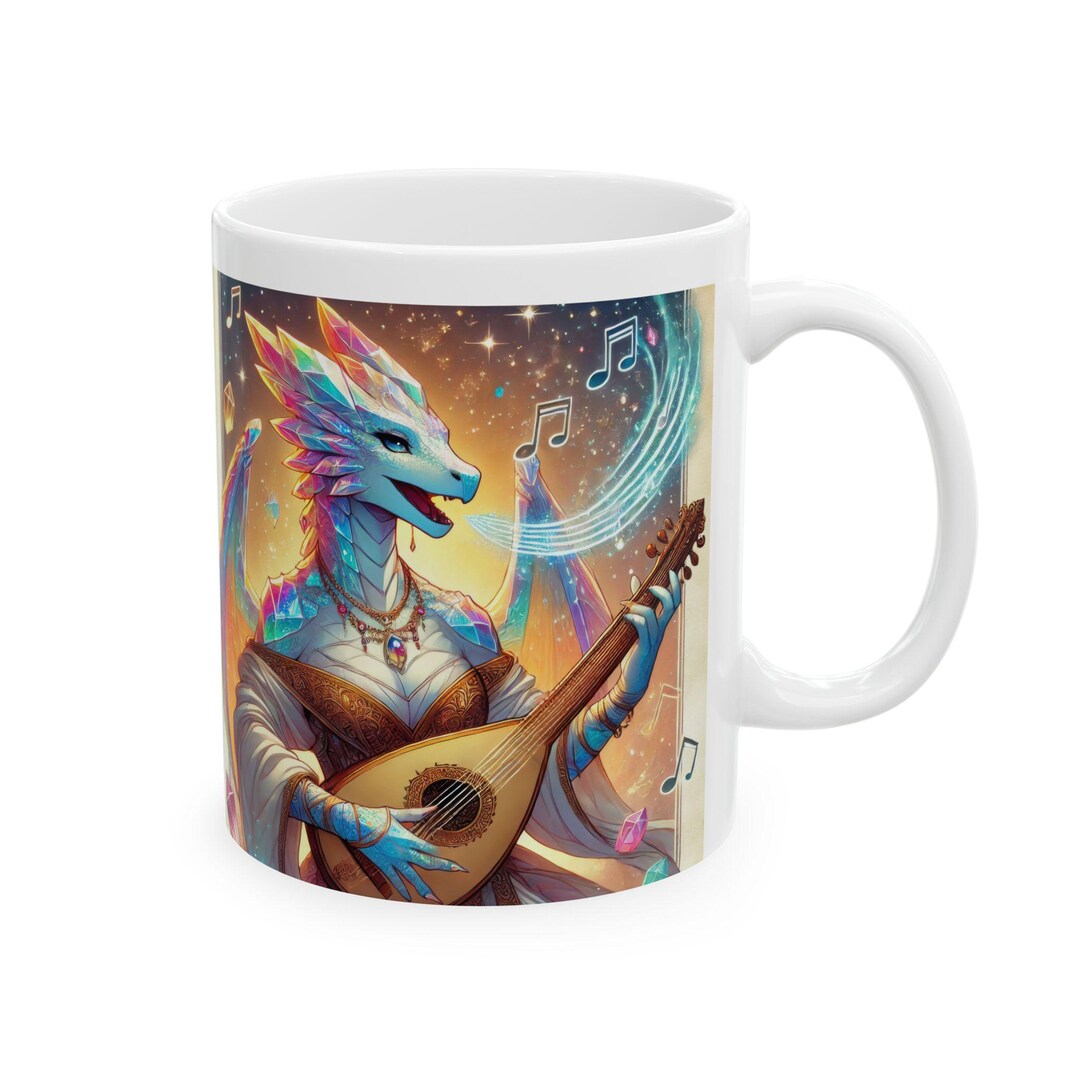 Female Crystal Dragonborn Bard Ceramic Mug, 11oz, 15oz - Etsy