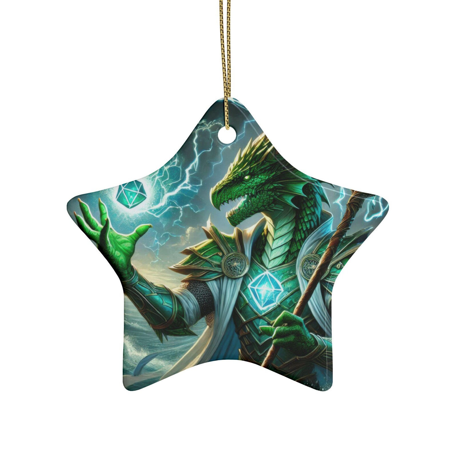 Emerald Dragonborn Tempest Cleric Decorative Ornaments, Ceramic 1pcs ...