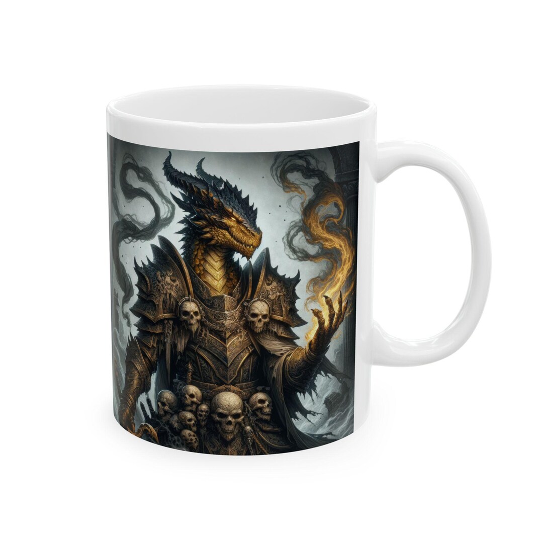 Topaz Dragonborn Necromancer Knight Ceramic Mug, 11oz, 15oz - Etsy
