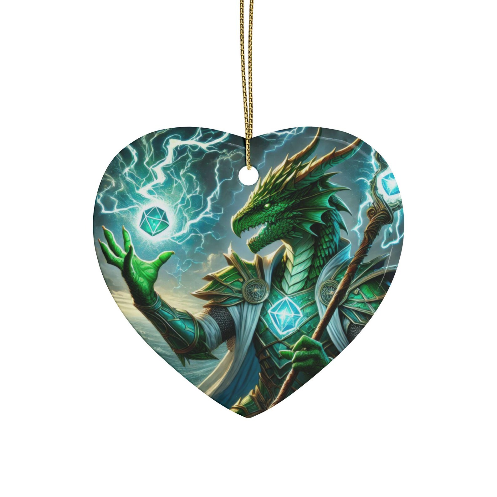 Emerald Dragonborn Tempest Cleric Decorative Ornaments, Ceramic 1pcs ...