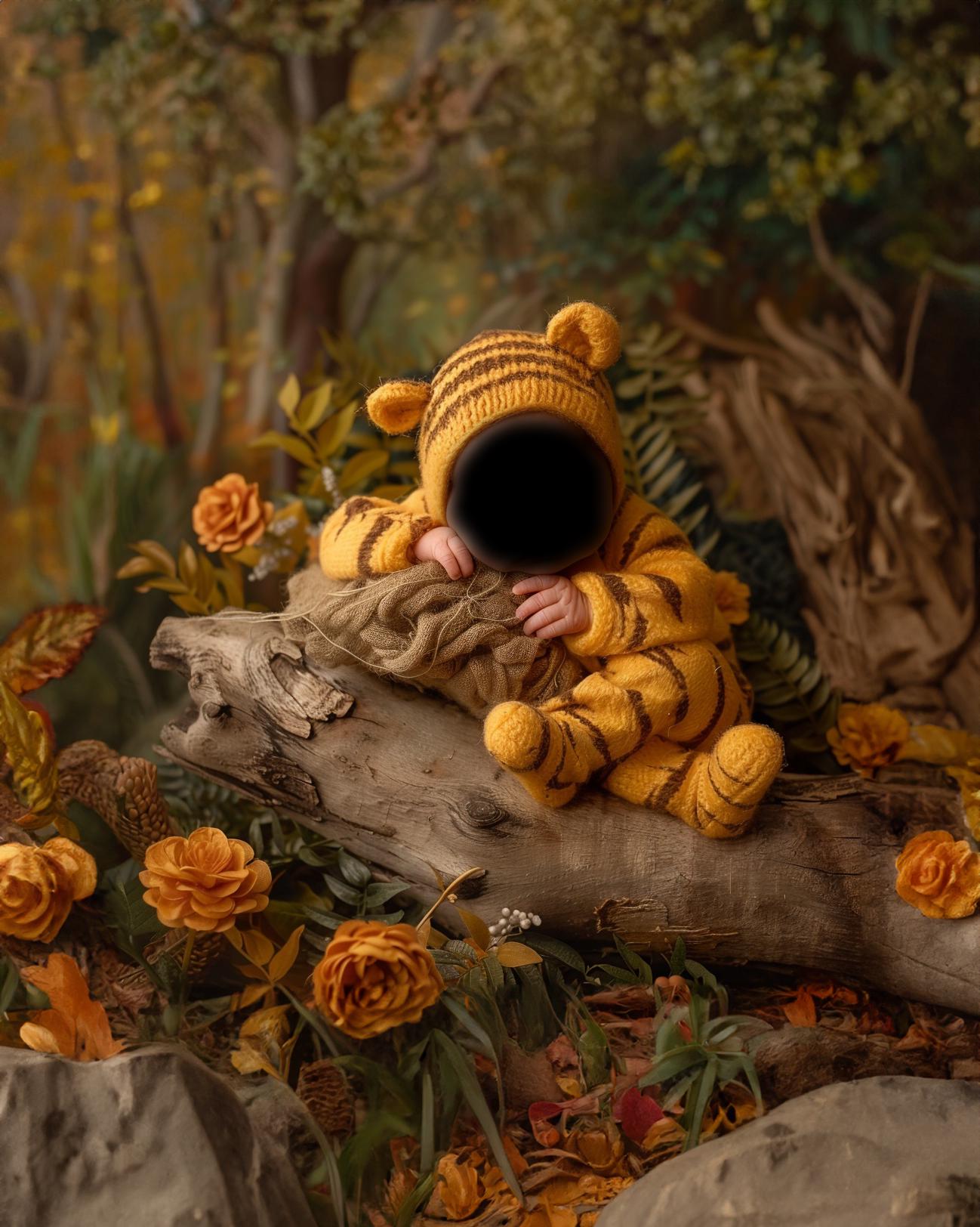 Newborn Digital Backdrop - Forest Scene Face Poppet With Transparent ...