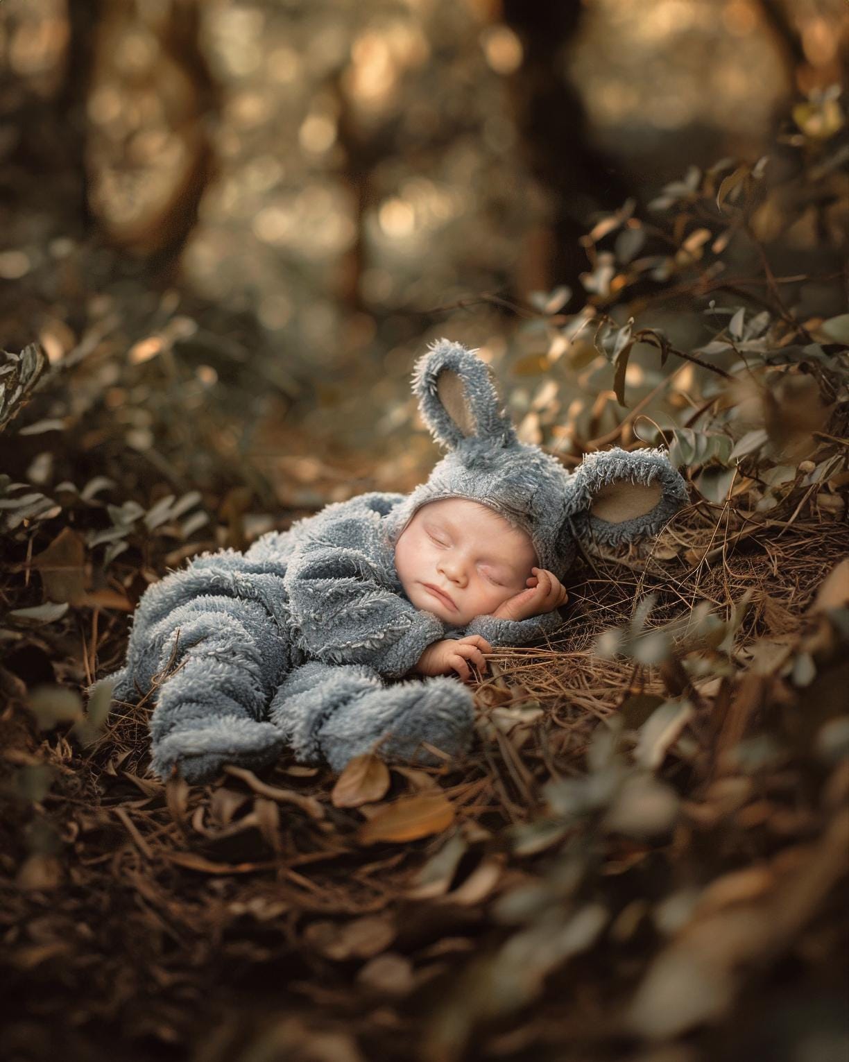 Newborn Digital Backdrop - Forest Scene With Face Poppet, Transparent ...