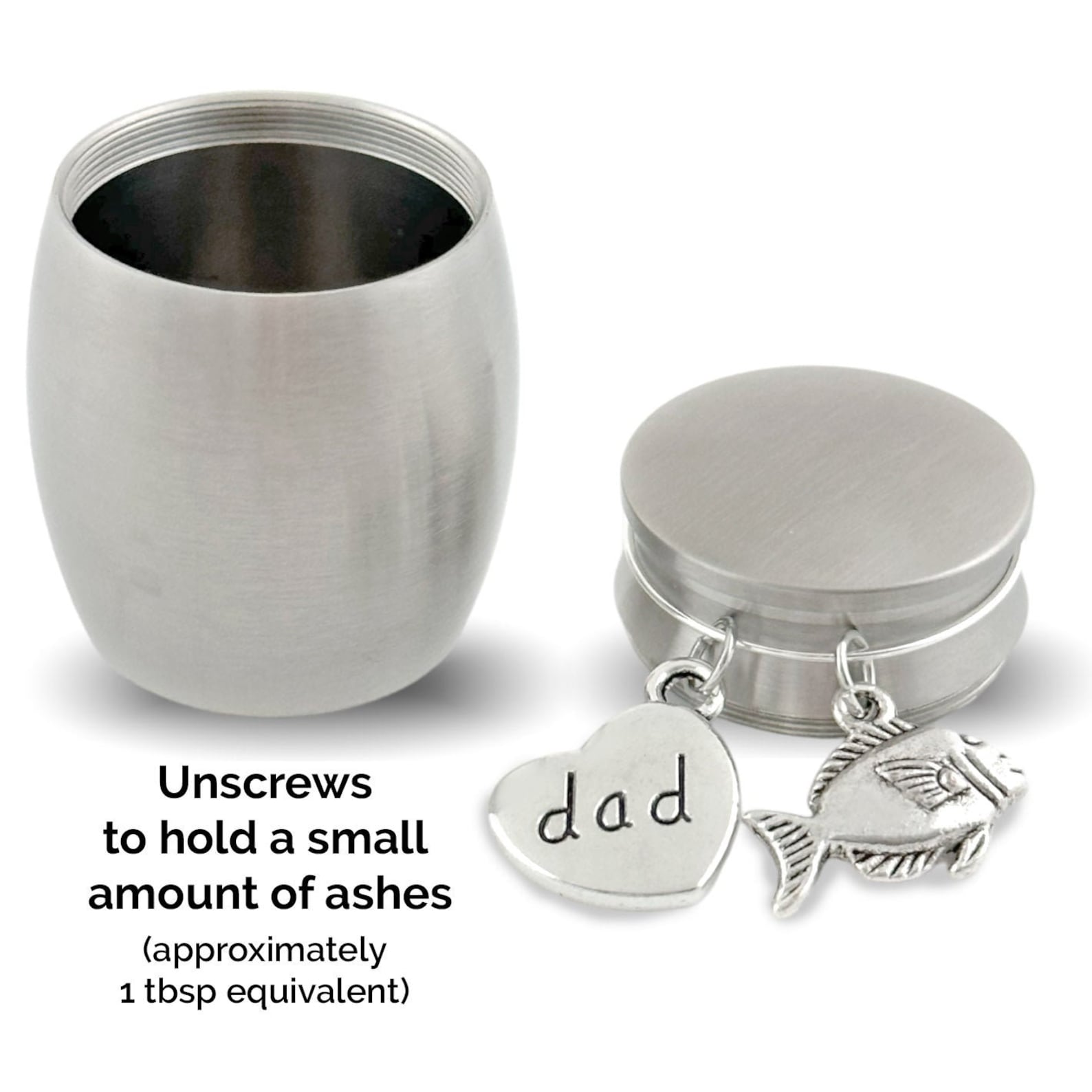 Small Urn for Dad Fishing Keepsake Miniature Ashes Holder for Loss of ...