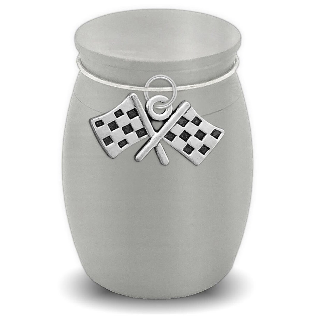Mini Drag Racing Memorial Checkered Flag Ashes Holder Container Jar ...