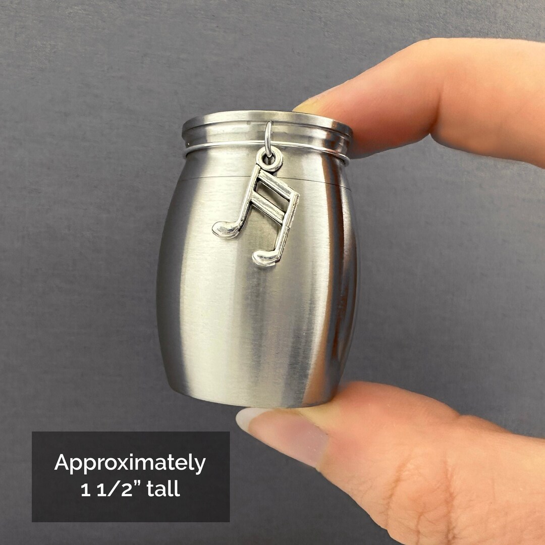 Small Mini Cremation Cremains Container Jar Vial for Musician Brushed ...